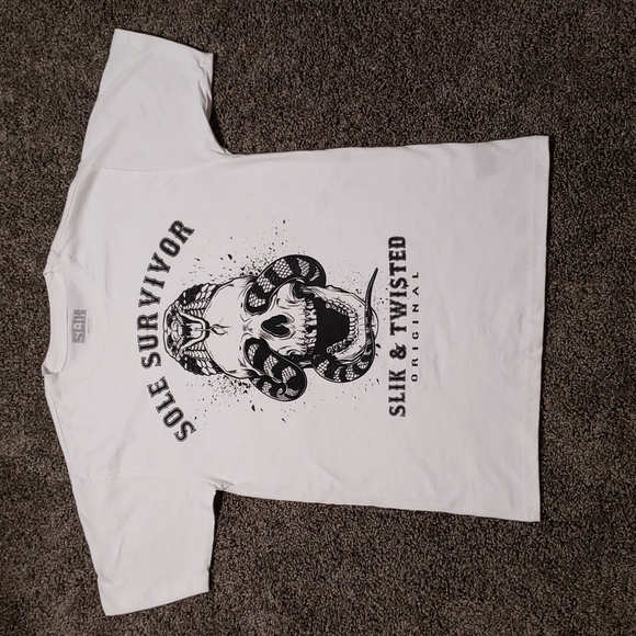 Slik | Shirts | Slik Skull And Snake White Tee Mens Size Medium | Poshmark